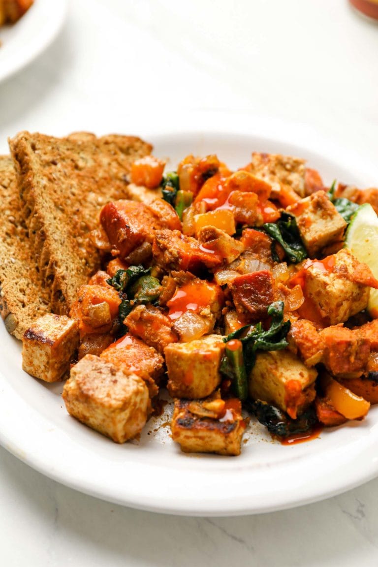 30 Minute Sweet Potato Tofu Hash - Darn Good Veggies