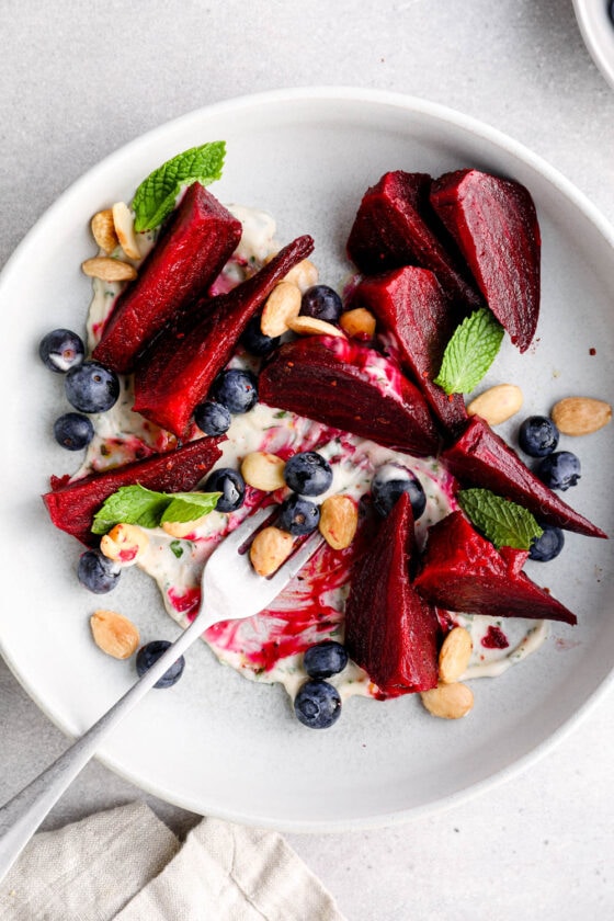 Beet Root Salad with Blueberries and Almonds - Darn Good Veggies